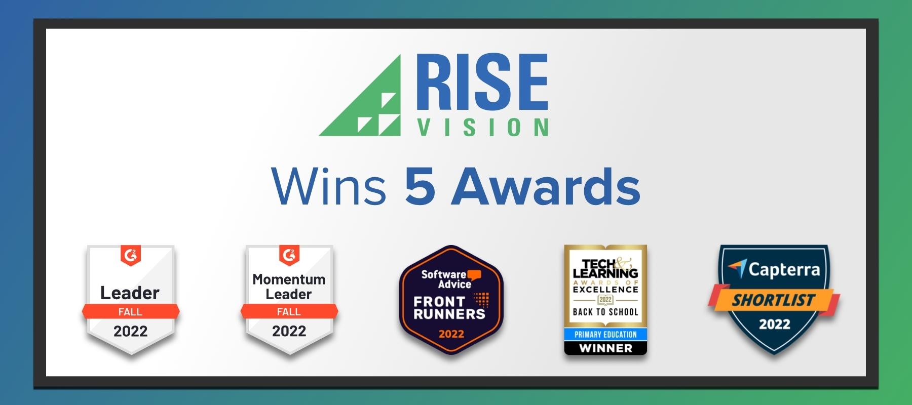 Rise Vision Wins 5 New Software Awards - The #1 Digital Signage Software